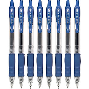 Pilot, G2 Premium Gel Roller Pens, Extra Fine Point 0.5 mm, Pack of 8, Blue