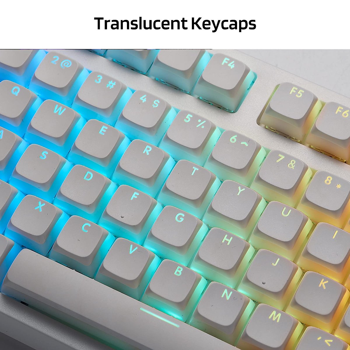LTC LavaCaps PBT Double Shot 116-Key Pudding Keycaps Set, Translucent XDA Profile for ISO & ANSI Layout 61/68/84/87/104 Keys Mechanical Keyboard, with Keycap Puller - (Only Keycaps), White