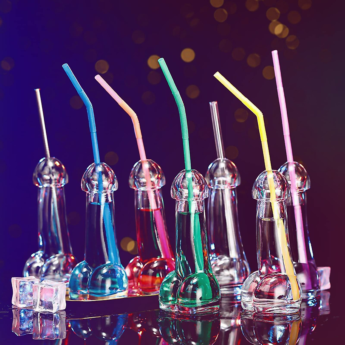 VLIZO Night Club Wine Glass 4PCS Creative Cocktail Py Fun Bar Restaurant Set, 3.3 ounces