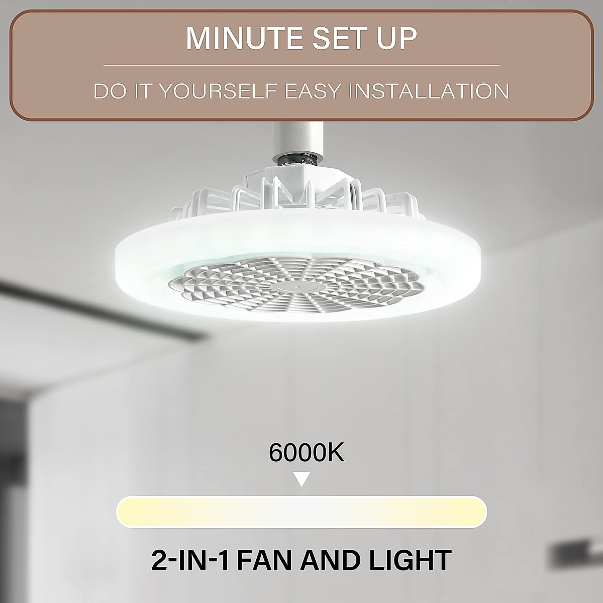 YHPOYLP 10Inch Enclosed Ceiling Fan with Light