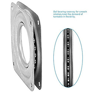 Liyafy 6 Inch Square Duty Rotating Hollow Turntable Bearing Swivel Plate Hardware for Kitchen Dining Table 2Pcs