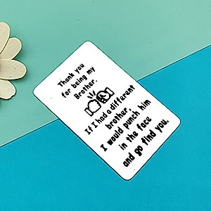 Brother Gift from Sister Brother Engraved Wallet Card Gift Brother Birthday Card Gift Appreciation Gift for Big Brother Little Brother Step Brother Wedding Retirement Graduation Gift Family Present