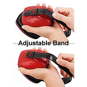 Soundproof Earmuffs for Adults Children Noise Canceling Hearing Protection Headphones Adjustable Padded Defender Noise Reduction Prevention Ear Protection Safety Earmuff Ear Protector Earplug (Red)