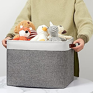 DULLEMELO Collapsible Bundle Baskets 2 Large Baskets 16"x12"x12" + 6 Small Baskets 11.8"x7.9"x5.1"（White&Grey)