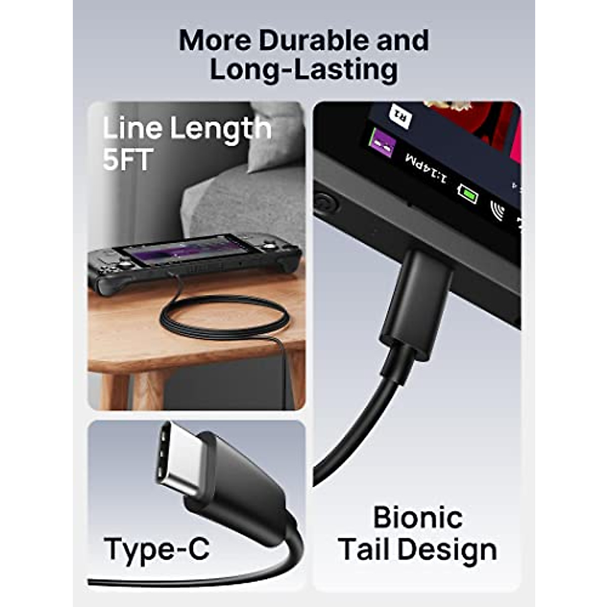 45W USB C Power Charger for Steam Deck, JSAUX 5FT Cable Type-C PD 3.0 Fast Charger USB C Wall Adapter Compatible with Steam Deck, Switch, MacBook Pro/Air, Samsung Galaxy S23 S22, iPad Pro/Air, Pixel