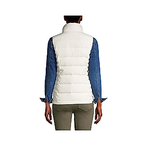 Lands' End Womens Puffer Down Vest Ivory Tall Large