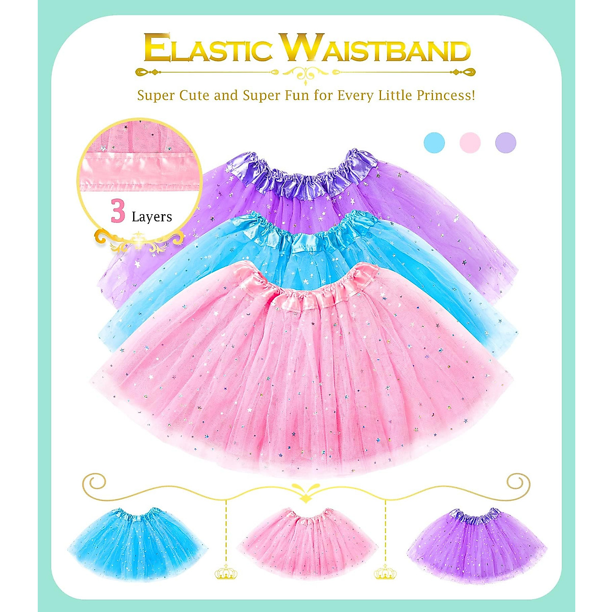 Princess Dresses for Girls Fairy Wings, BIBUTY Dress Up Clothes Pretend Play Costumes Trunk with 3 Sets of Princess Dress Up Shoes, Glitter Girls Tutu Skirts and Butterfly Wings, Toys for 3-6 yr Girls