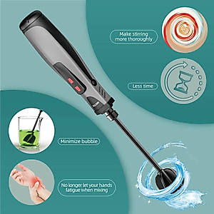 ISTOYO Resin Mixer, Handheld Battery Epoxy Mixer for Minimizing Bubbles, Epoxy Resin Mixer, Resin Stirrer for Resin, Silicone Mixing, Resin Molds, Resin Supplies, DIY Crafts (Included 2 pcs Paddles)