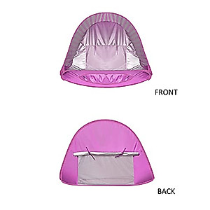 Bycc Bynn Baby Beach Tent, Pop Up Portable Beach Canopy, UV Protection Sun Shelter with Pool for Infant (Stripe-Pink)