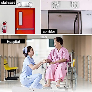 24 Pack Emergency Light Fixture, Commercial Emergency Lights with Battery Backup, Square 2 Head Adjustable LED Emergency Light for Home Power Failure Business, Emergency Exit Light AC 110V-277V