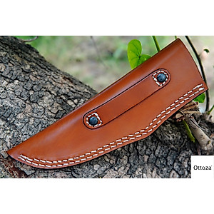 Ottoza TOP GRAIN Leather Knife Sheaths for Fixed Blade Knives, Leather Knife Sheath for Belt, Leather Knife Holster Belt Knife Holder, Vertical Knife Sheath for Belt No:46