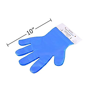 Daxwell Poly Gloves, Easy-Fit Food Prep Gloves, Header Gloves, One Size Fits All, Blue, With Wall Mount, F10003538 (Case of 1,000, 20 Cards of 50)