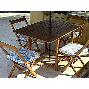 LVTXIII Outdoor Seat Cushions for Patio Furniture D16 x W17 x H2, Chair Pads for Home Office and Garden Decoration, Delancey Lagoon, Set of 6