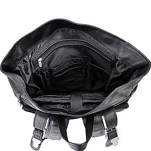 McKleinUSA S Series, Kennedy, Pebble Grain Calfskin Leather, 17" Leather Dual Access Laptop Backpack, Black (88735)