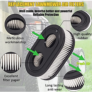 6 Pcs Air Filter for Briggs & Stratton 593260 798339 798452 4247 5432 5432K 550EX 09P702 093J02 Lawn Mower Air Filter Cleaner Filter