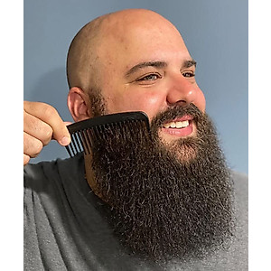 Chicago Comb Model 10 Carbon Fiber, Compact Wide-Tooth Comb, Made in USA, Anti-Static, 5 Inches (12.7 cm) Long