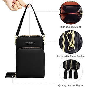 LassZone Women Small Cross Body Phone Bags Cell Phone Wallet Card Hold Purse Shoulder Bags with Two Straps