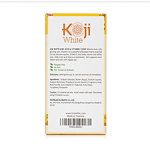 Koji White Kojic Acid Skin Brighten & Glowing Soap, Gift Set for Women with Kojic Acid, Papaya, Glutathione, Vitamin C, Collagen, Hyaluronic for Hydrating Facial & Body, Vegan Soap, 2.8 Oz (6 Bars)