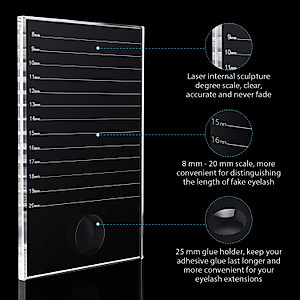 5.9 x 3.94 x 0.31 Inch Eyelash Crystal Pallet Eyelash Extension Pallet Bigger Size Glass Pallet Lashes False Lash Tray Strip Adhesive Glue Holder for Eyelash Extensions (Glue Circle)