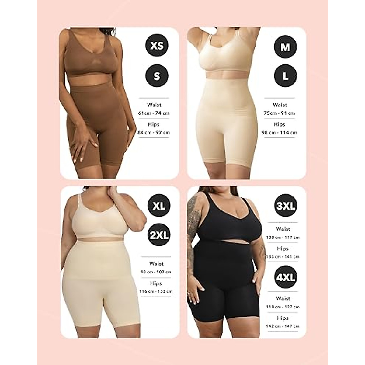 SHAPERMINT Shapewear for women - High-Waisted Shapewear Tummy Control Shorts, Faja body shaper, underwear for women