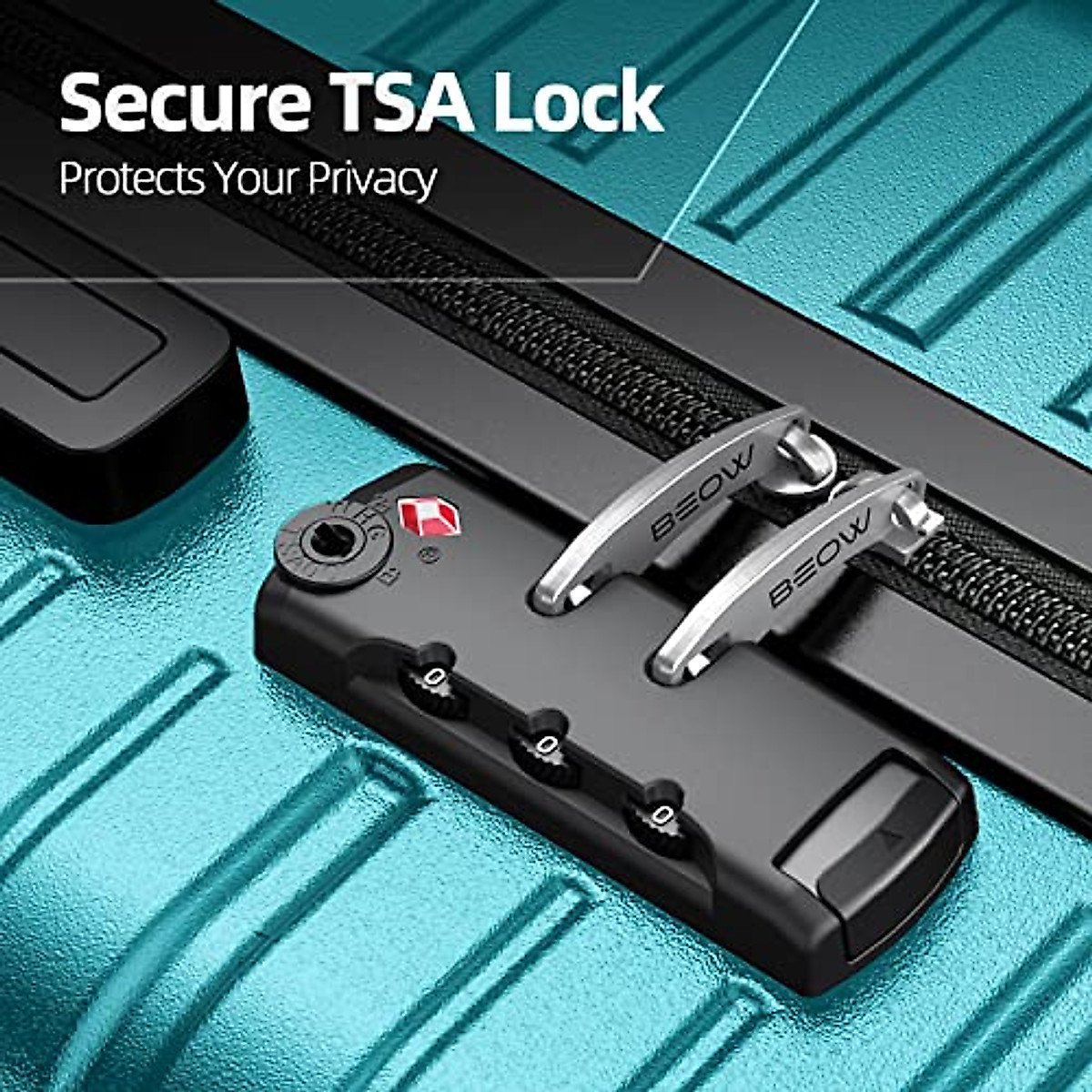 BEOW Luggage Sets 3 Piece Hardside Expandable Luggage Set Clearance Suitcase Sets with Wheels TSA Lock 20''/24''/28''(Teal Blue)