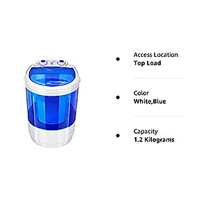 DENSORS Portable Single Tub Washer - The Laundry Alternative - Washing Capacity Less Than 1.2Kg - Portable Clothes Washer For Small Clothes Like Socks, Undergarments Etc - Travel Washing Machine