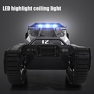 QIYHBVR Remote Control Crawler High Speed Tank All Terrain Off-Road RC Car with Spray Function 2.4 Ghz RC Army Truck 1/12 Drift Tank RC Tank for Kids Adults