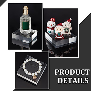 FINGERINSPIRE Clear Polished Acrylic Square Display Block Acrylic Jewelry Display Stand Ring Showcase Display Holder 1" x3" x3"