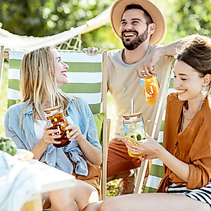 Initial Glass Cups with Lids and Straws, Personalized Gifts for Women 18 oz Iced Coffee Cup Glass Tumbler, Cute Glass Cups Inspirational Birthday Christmas Gifts for Women Girls (J)