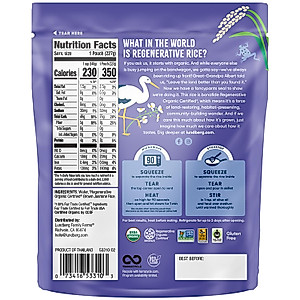 Lundberg Brown Jasmine Rice, Ready in 90 Seconds – RegenerativeOrganic Certified Long Grain Brown Rice, Microwavable, Fluffy, Non-Sticky, Aromatic Organic Rice, 8 Oz