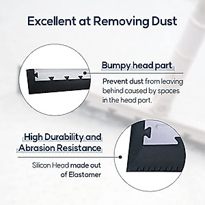 UpgradeWith Sweeping Broom 3 Detachable Rods | Multifunctional Silicone Broom - Floor & Carpet Sweeper, Dog & Pet Hair Remover| Extendable, Hangable, Washable (2 Steps Extension)