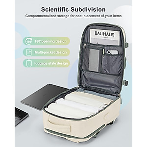 VECAVE Carry On Backpack for Women,Large Travel Backpack Flight Approved,Waterproof 17 Inch Laptop Backpack Business Work Backpacks Men Mochila De Viaje Beige