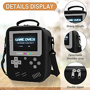 Ruokey Game Lunch Bag, Reusable Insulated Thermal Lunch Box for Gamer, Reusable Portable Lunchbox (Gamer-BK-R)