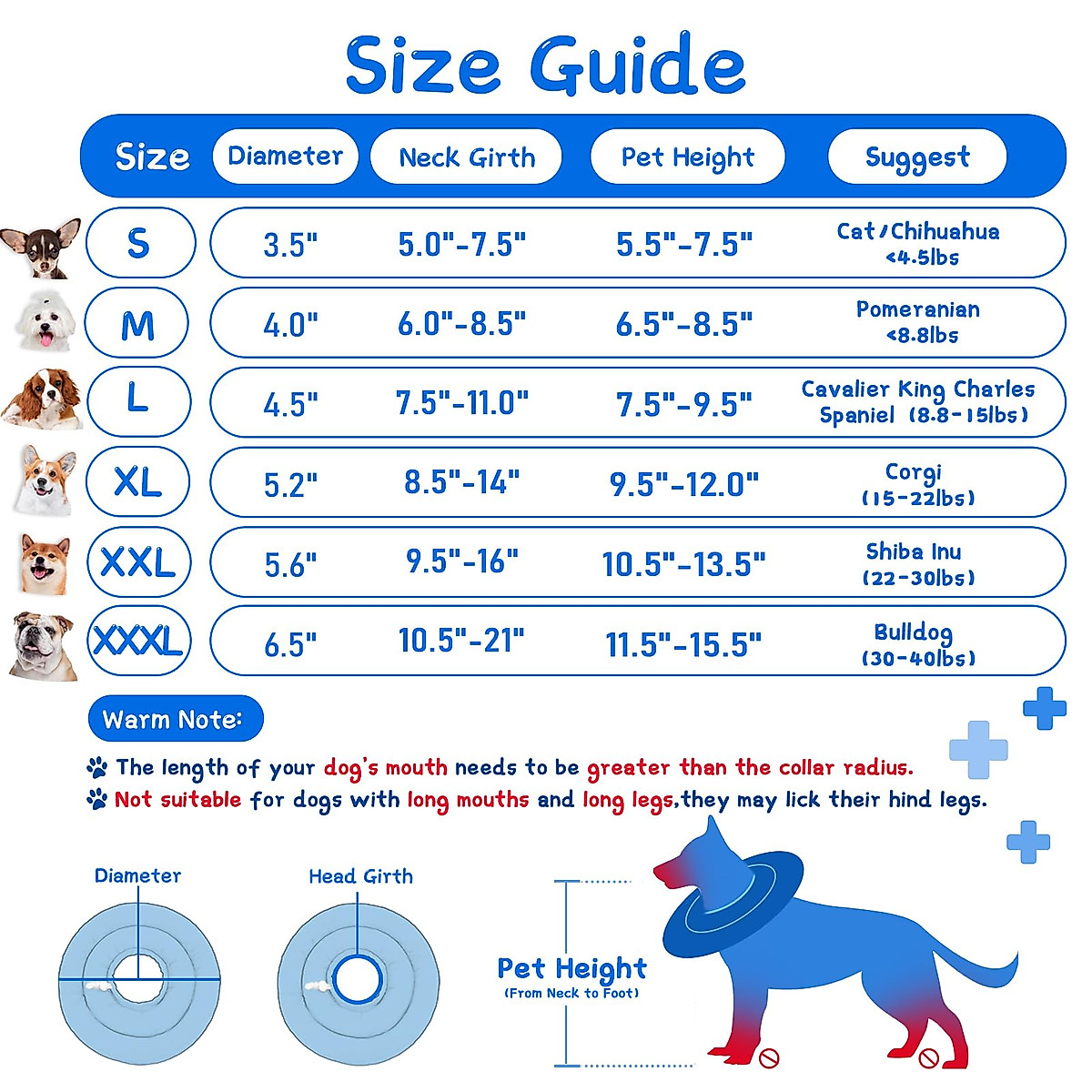 GoGoPaw Soft Dog Cones for Small Medium Dogs and Cats, Adjustable Dog Donut Collar Water Proof Dog Cone Alternative After Surgery, Pet Recovery Collar for Large Dogs to Stop Licking(Grey,3XL-5)