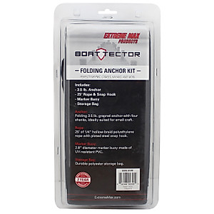 Extreme Max 3006.6548 BoatTector Complete Grapnel Anchor Kit for Small Boats, Kayaks, PWC, Jet Ski, Paddle Boards, etc. - 3.5 lbs.