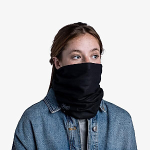 BUFF Adult Polar Reversible Neck Gaiter, Headband & Winter Neck Warmer, Ski Mask & Face Shield, Balaclava, Black, One Size