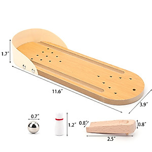 Suwimut 2 Pack Mini Bowling Game Set, Wooden Tabletop Bowling Game Desktop Bowling Toys Home Bowling Alleys Gifts for Men Adults Kids Teens Boys