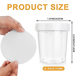 Bigwaves 10 PCS 40 oz Leakproof Salad Dressing Containers To Go, Reusable Portion Control Condiment Containers with Leakproof Sealing Paper and Lids, Ideal for Travel and Lunch Boxes (10pcs White)