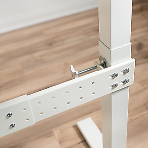 VIVO Universal Steel Clamp-on Desk Stabilizer Bar, 36 to 61.6 inch Bracket Support System for Sit to Stand Desk Frames, White, DESK-STB01W