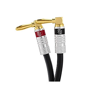 Sewell Silverback Right Angle Banana Plugs, 12 Pairs Quick Connect Gold Plated Speaker Plugs 90 Degree