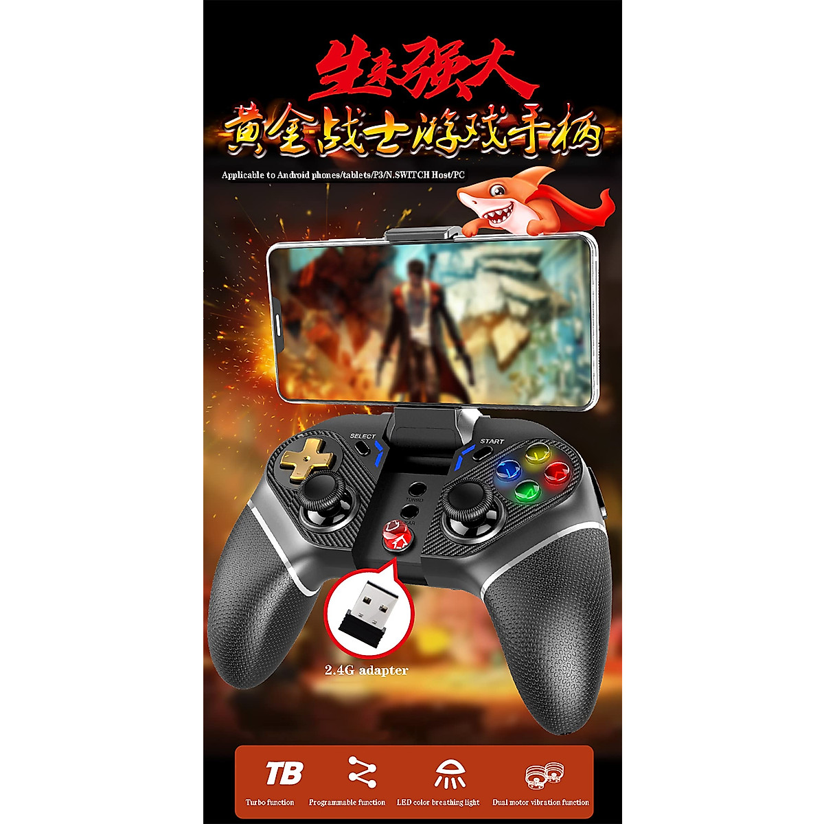 iPEGA-PG-9218 Wireless 5.0 +2.4G Game Controller for iphone 14/13/12 /11/8/7 for Samsung S23/S22/21/20 /S10/S10 + Note 20 /10 for OPPO, VIVO LG Android Smart Phone/Tablet ps4/N-Switch PC Smart TV