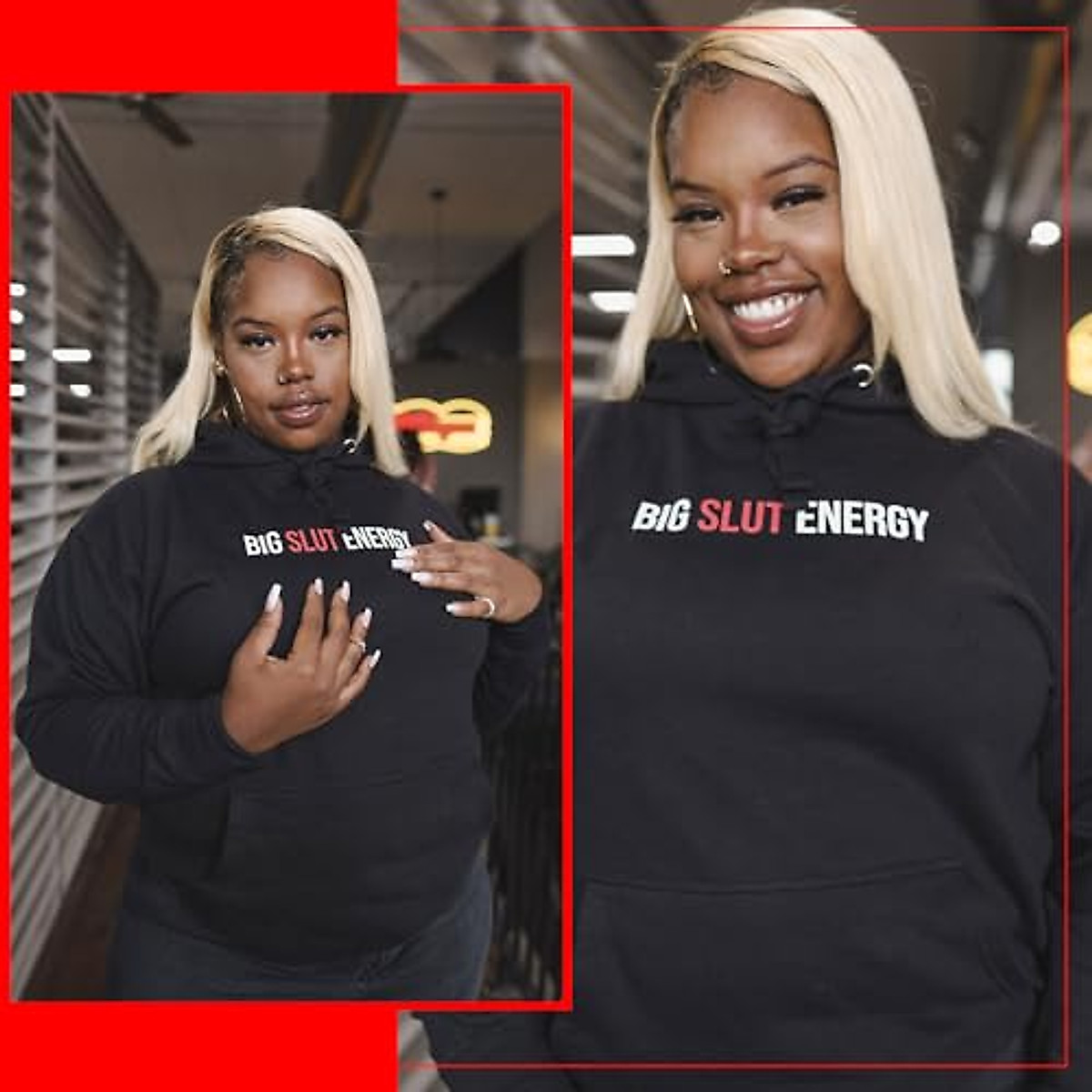 Slutty Vegan Big Slut Energy Hoodie, Fashion Hooded Sweatshirt, Pullover Hoodie with Pocket, Moisture Wicking & Breathable (US, Alpha, XX-Large, Regular, Regular) Black