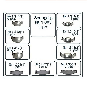 Dental Matrix with Springclip No.1.330 Sectional Contoured Metal Matrices Full kit for Teeth Replacement Dentsit Tools(36pcs)