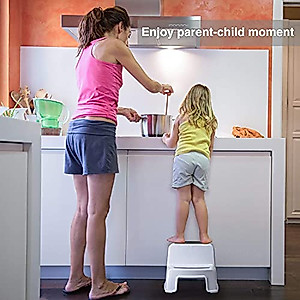 Toddler Step Stool for Kids, 2 Pack Step Stool for Toilet Potty Training Slip Resistant Soft Grip for Safety as Bathroom Potty Stool and Kitchen Dual Height and Wide Two Step