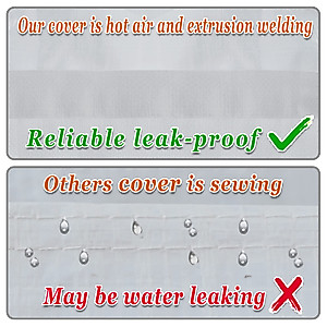 Strong Camel Carport Conopy Cover 10'x20' Replacement for Car Tent Outdoor Top Garage Shelter with Ball Bungees,Without Edge,White(Only Cover, Frame Not Included)