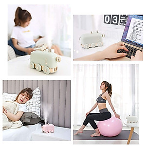 Portable Mini Humidifier, 300ml Cute Train Small Humidifier, Cool Mist Diffuser for Desktop / Office / Bedroom, Ultra Quiet, LED Light Function, USB Charge, Auto Shut Off