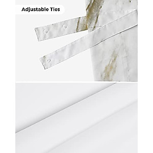 HilariousM Tie Up Curtains Valances for Bedroom Rod Pocket White Gold Marble, Adjustable Shades Window Treatment Kitchen Curtains for Cafe Bathroom Windows, 54x18inch, Wild Symbol