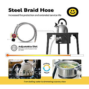 VIVOHOME 100,000 BTU Single Burner Propane Gas Stove, Portable Outdoor Camping Stove with Adjustable Legs, High-Power Cooking Stove for Camping, Backpacking, Backyard, Tailgating