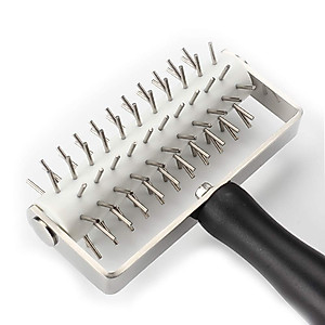 AMPSEVEN Pizza Dough Docker Roller - Professional Stainless Steel Pastry Docker Roller with Spike for Homemade Baking Cake crackers Pie Hole Maker,Prevent Dough from Blistering