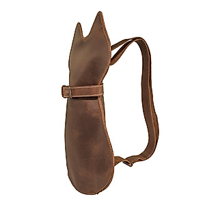 Hide & Play, Kitty Shape Backpack Handmade from Full Grain Leather - Pet Lover Accessory, Great for Travel & Everyday Use - Bourbon Brown